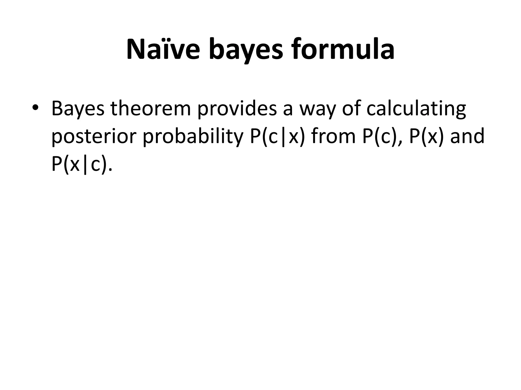 Naive Bayes Classifier using R. | PPTX