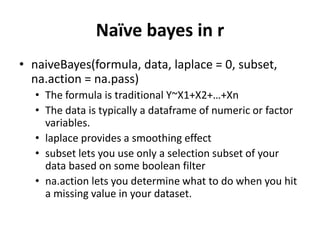 Naive Bayes Classifier using R. | PPTX