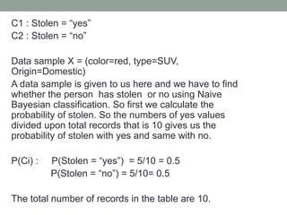 Naive bayesian classification | PPTX