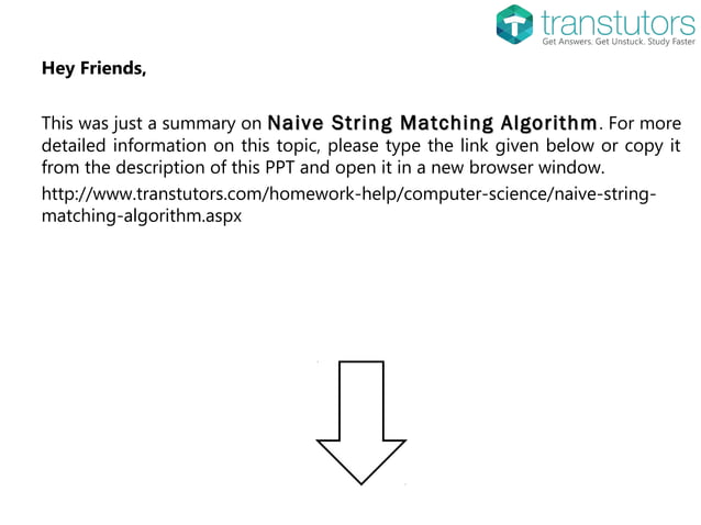 Naive String Matching Algorithm | Computer Science | PPT Naive String Matching Algorithm | Computer Science | PPT
