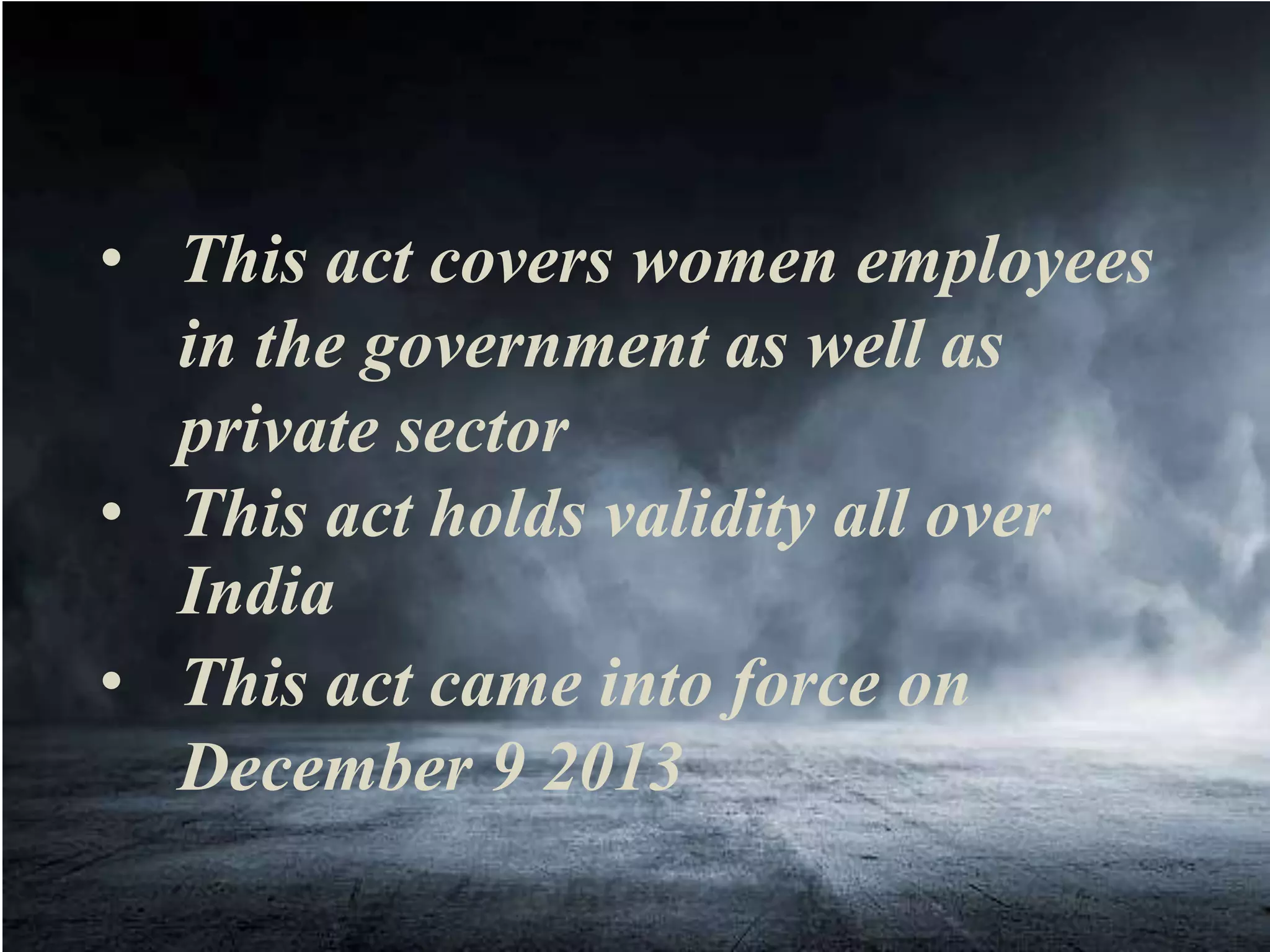 SEXUAL HARASSMENT OF WOMEN AT WORKPLACE ACT | PPT