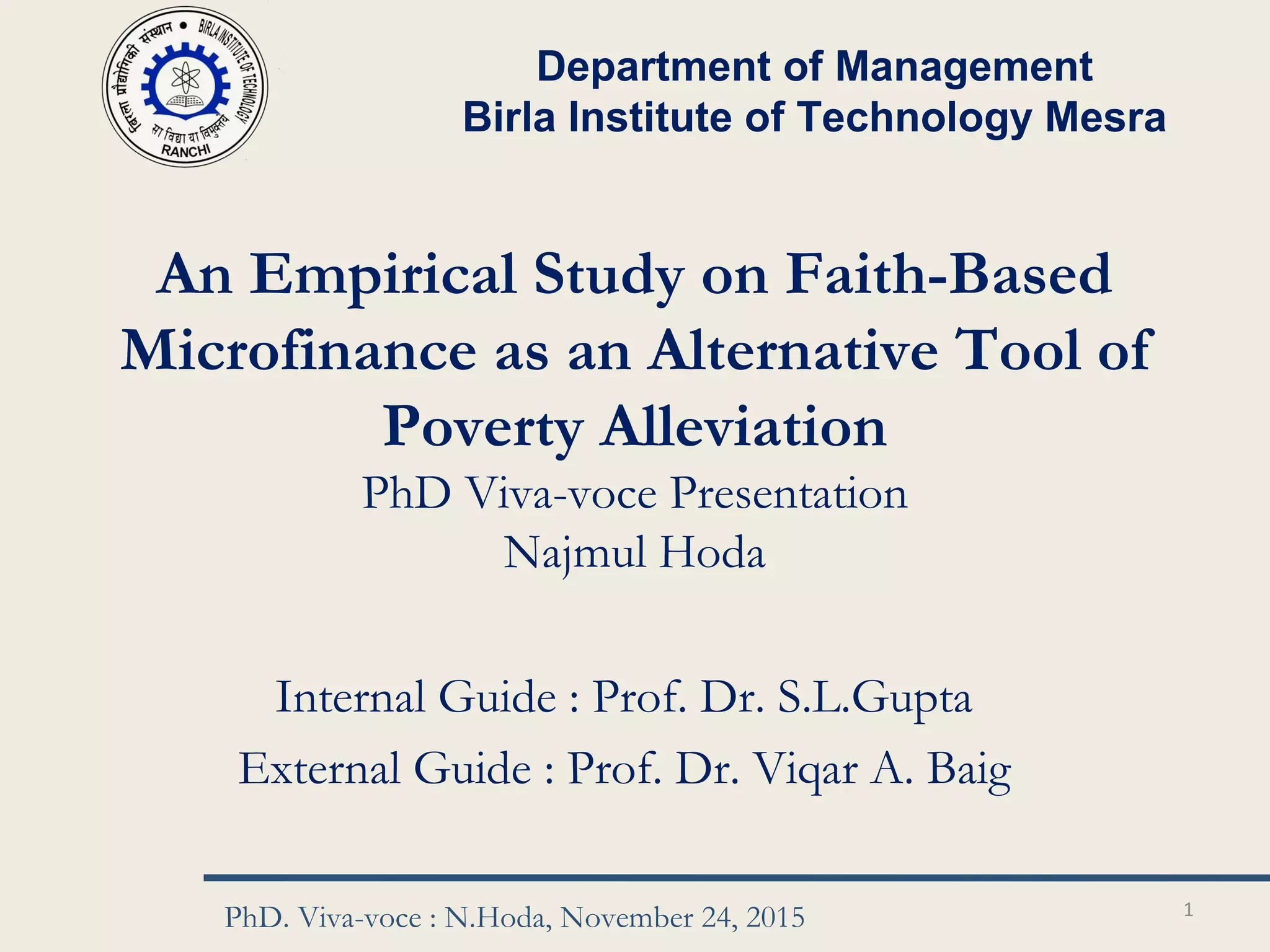 Najmul Hoda PhD Thesis Defence Presentation | PPT