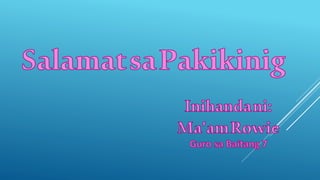 Nakalbo ang datu | PPTX