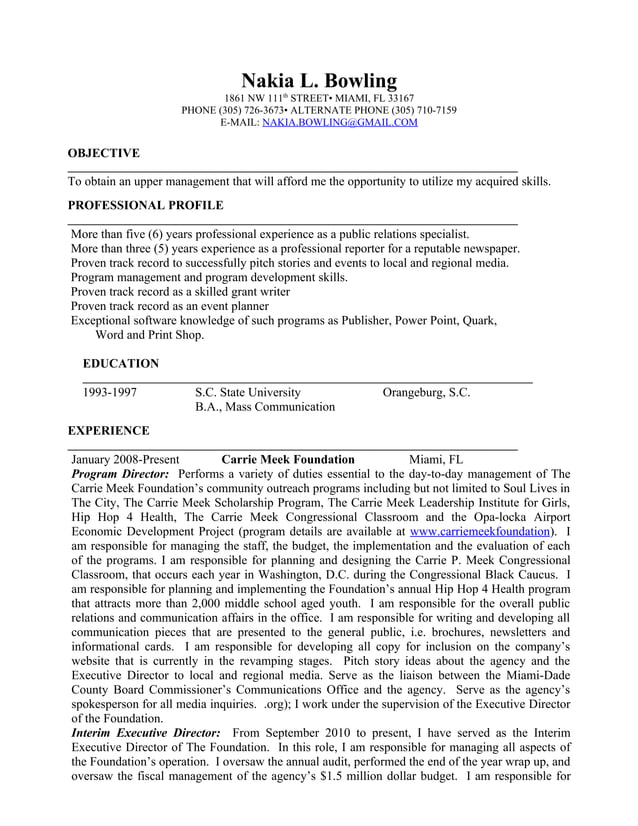 Nakia bowling resume (1) | DOC