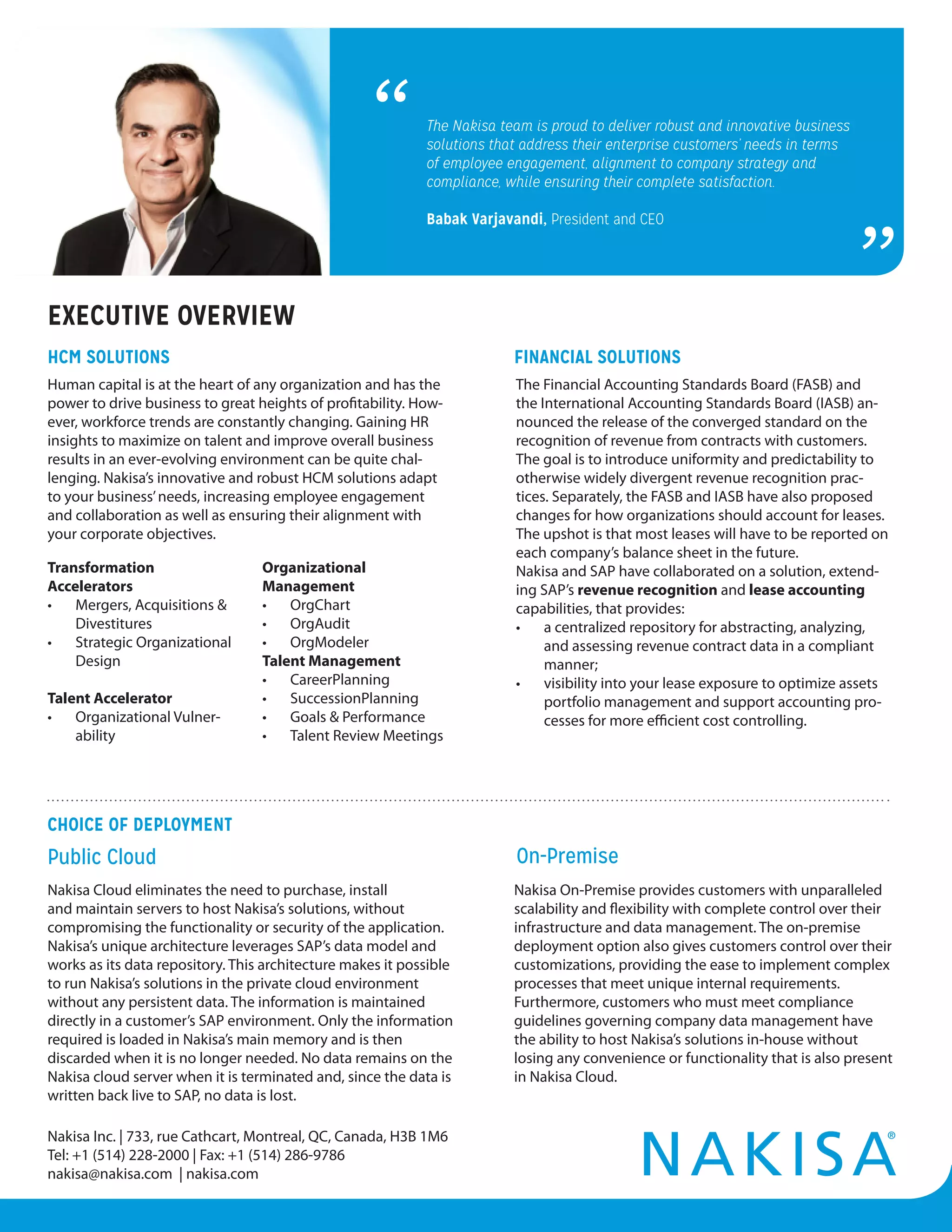 Nakisa Corporate Profile | PDF