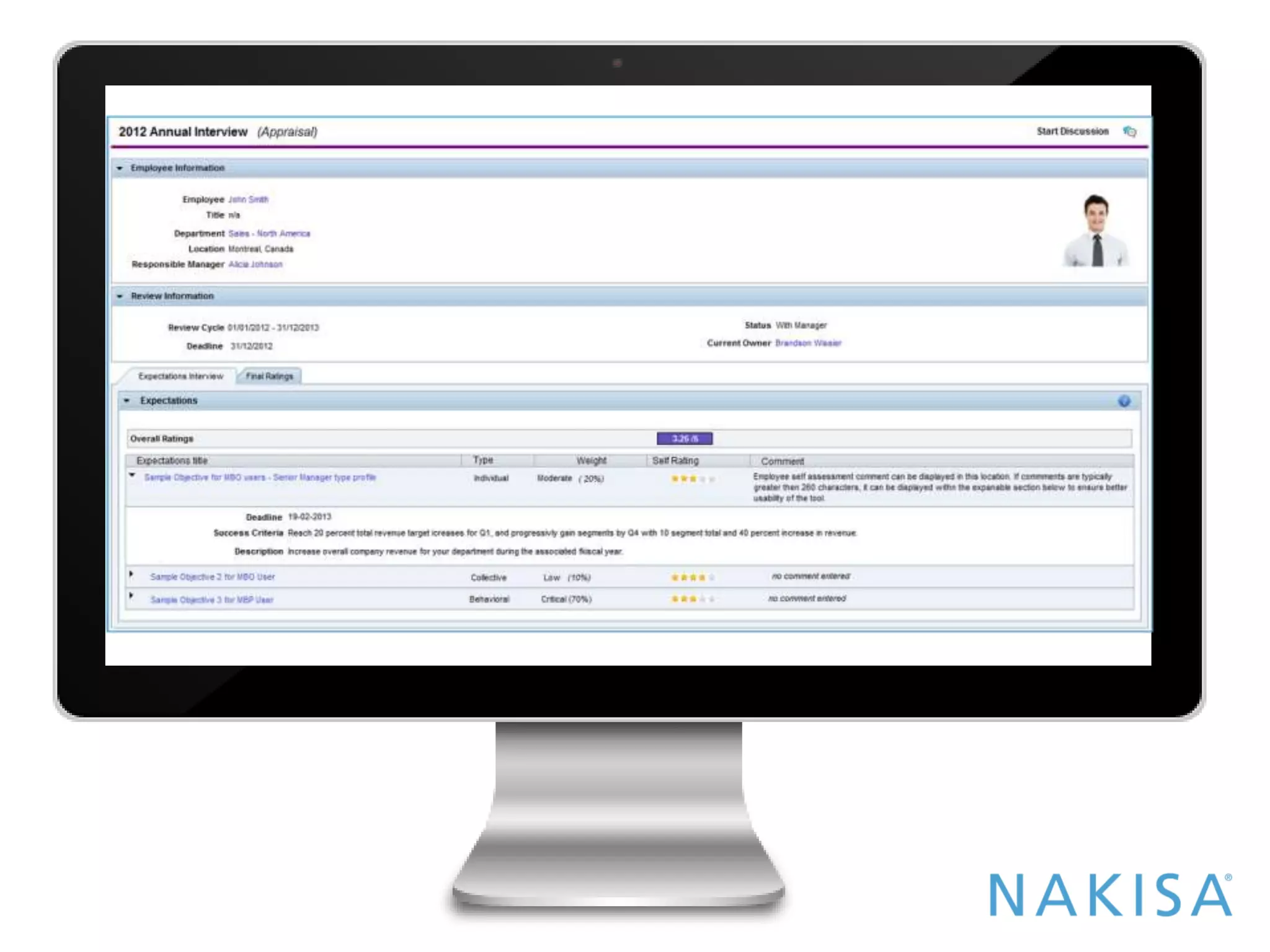 Nakisa Goals & Performance Screenshots | PPT