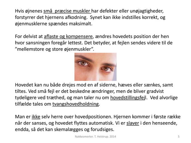 Nakkesmerter og øjenfejl | PPTX