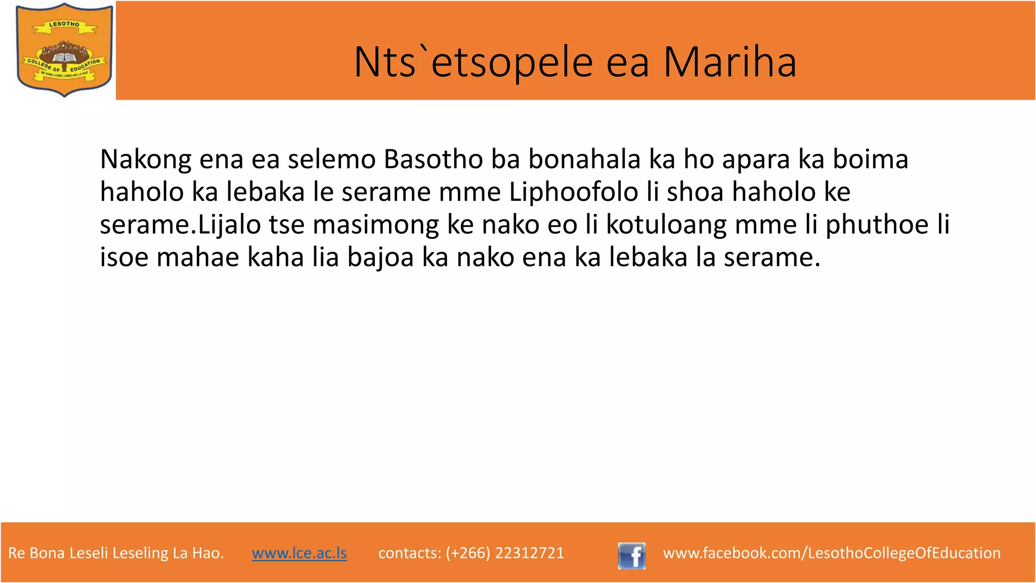 Nako tsa selemo | PPT