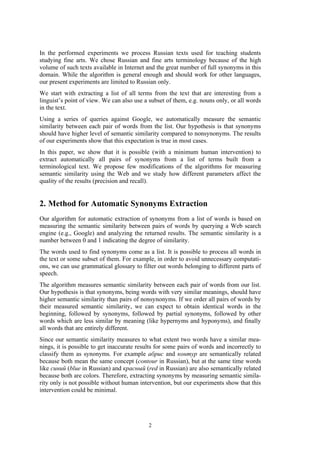 Automatic Acquisition of Synonyms Using the Web as a Corpus | PDF ...