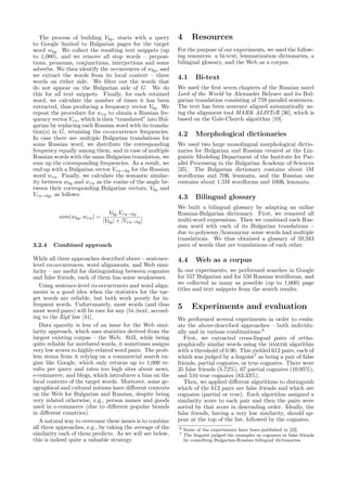 Unsupervised Extraction of False Friends from Parallel Bi-Texts Using the Web as a Corpus | PDF