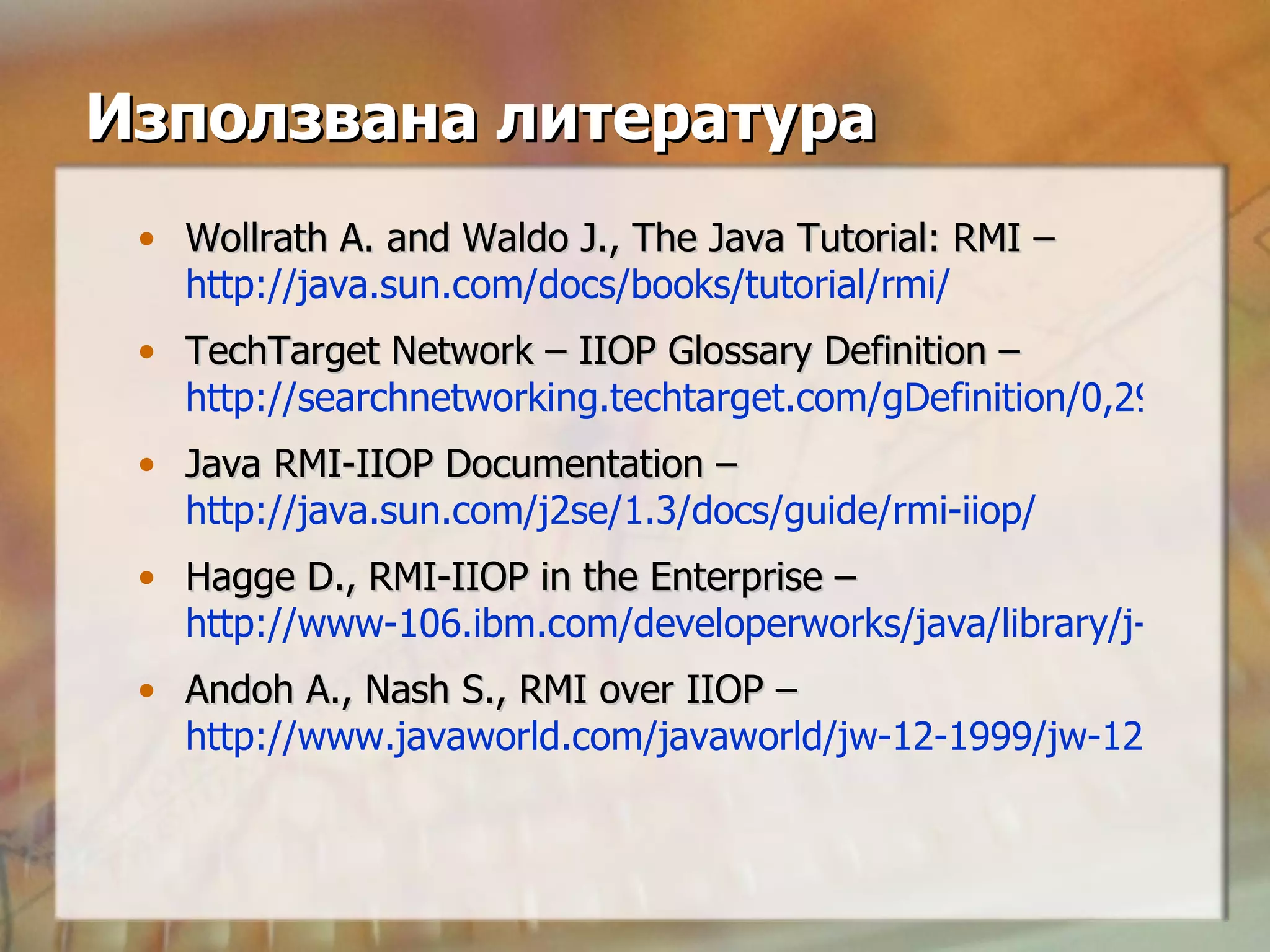 Nakov - RMI-IIOP Protocol | PPT