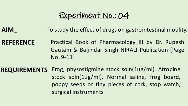 The Study of Effect of drugs on gastrointestinal motility | PDF