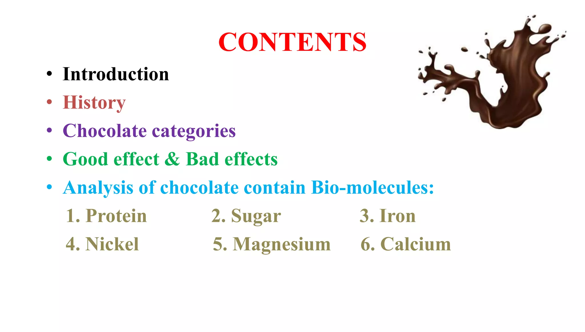 CHOCOLATE ANALYSIS | PPTX