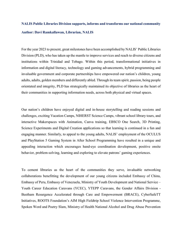 NALIS Public Libraries Division supports, informs and transforms our ...