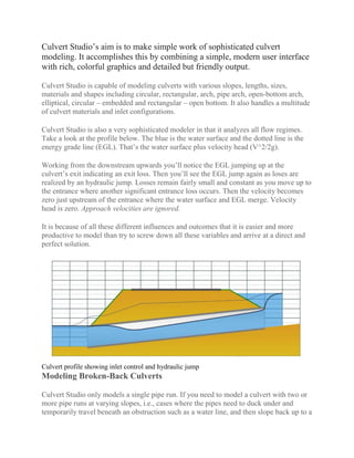 nalyzing culverts from a hydraulics perspective can be daunting.docx