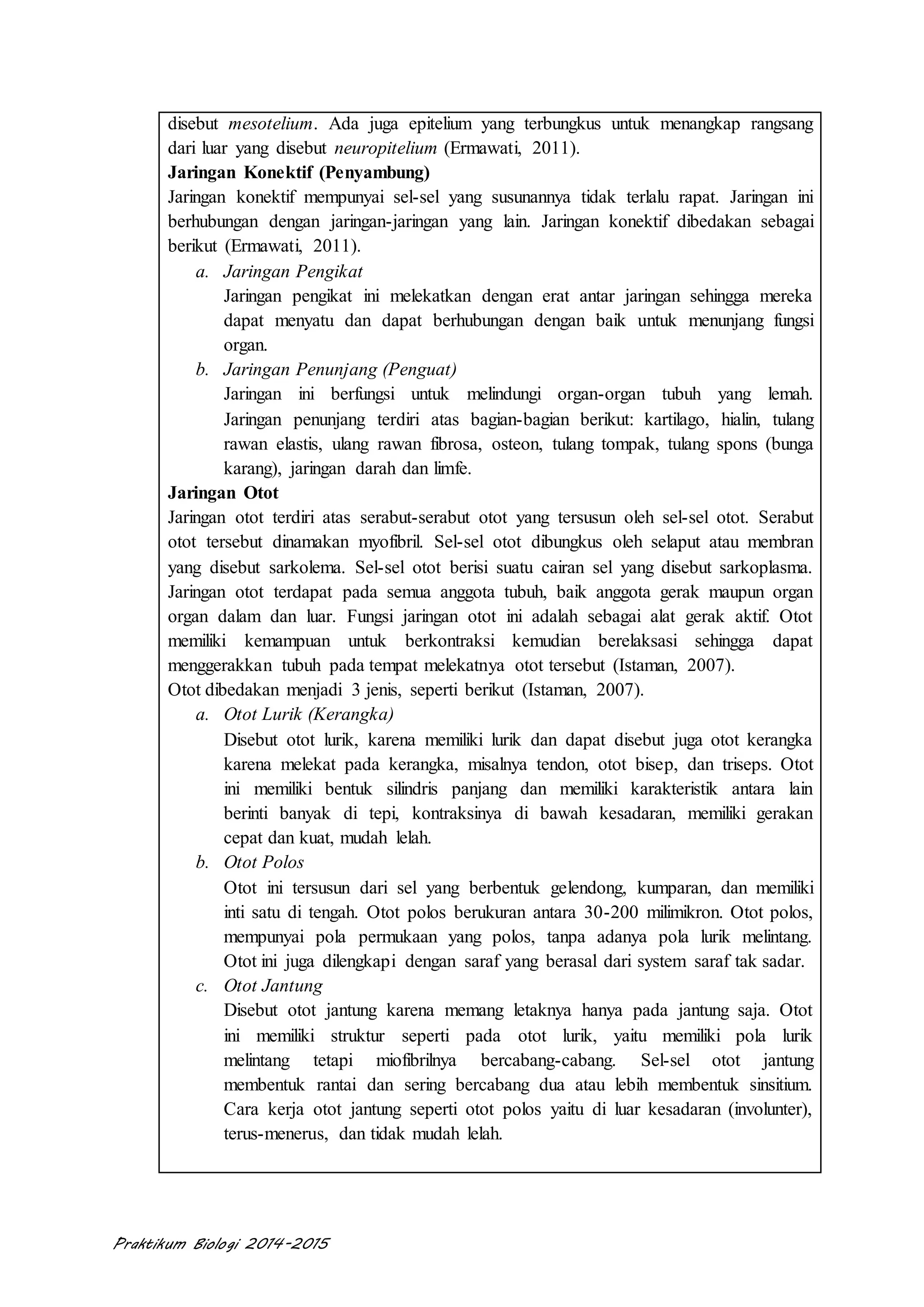 TM pengamatan jaringan tanaman dan hewan | DOCX
