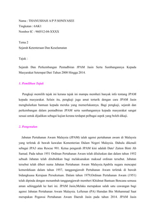 Contoh Proposal Kerja Kursus Sejarah Tingkatan 6 (STPM) Penggal 2 (2014 ...