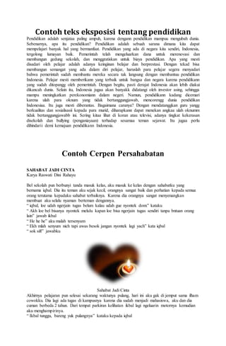 Contoh Macam-macam Teks Kelas IX | DOCX
