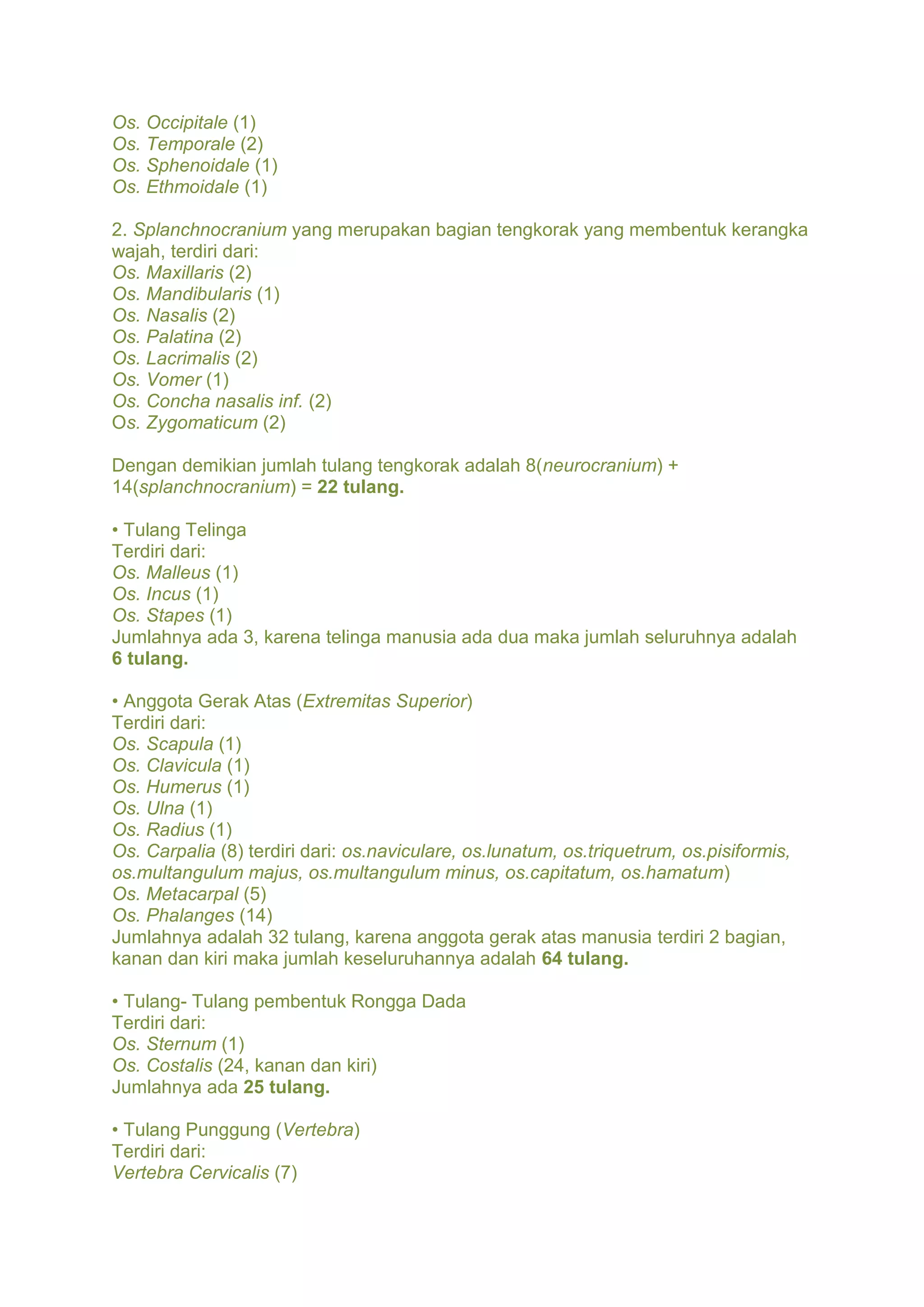 Nama latin organ tubuh manusia | DOCX