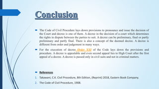 PPT on "Decree", under Code of Civil Procedure (CPC). | PPTX