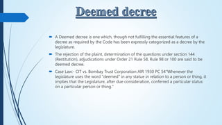 PPT on "Decree", under Code of Civil Procedure (CPC). | PPTX