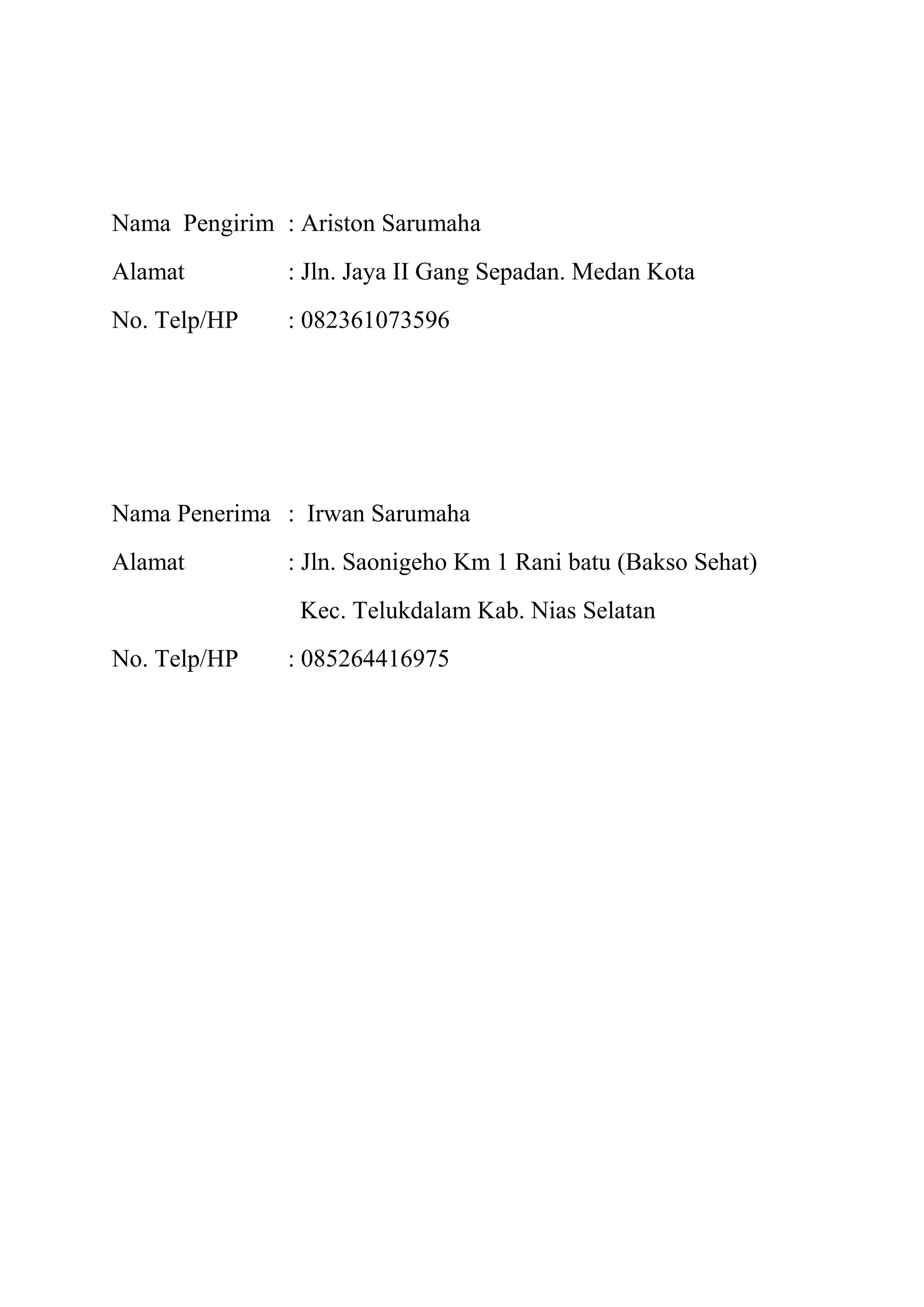 Nama pengirim | DOCX