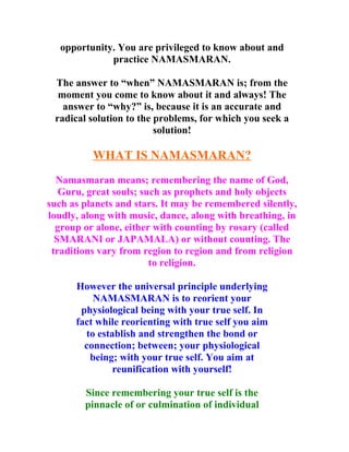 Namasmaran And Stress Dr. Shriniwas J. Kashalikar | DOC