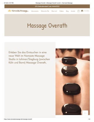 Massage Overath | Namaste Massage | PDF