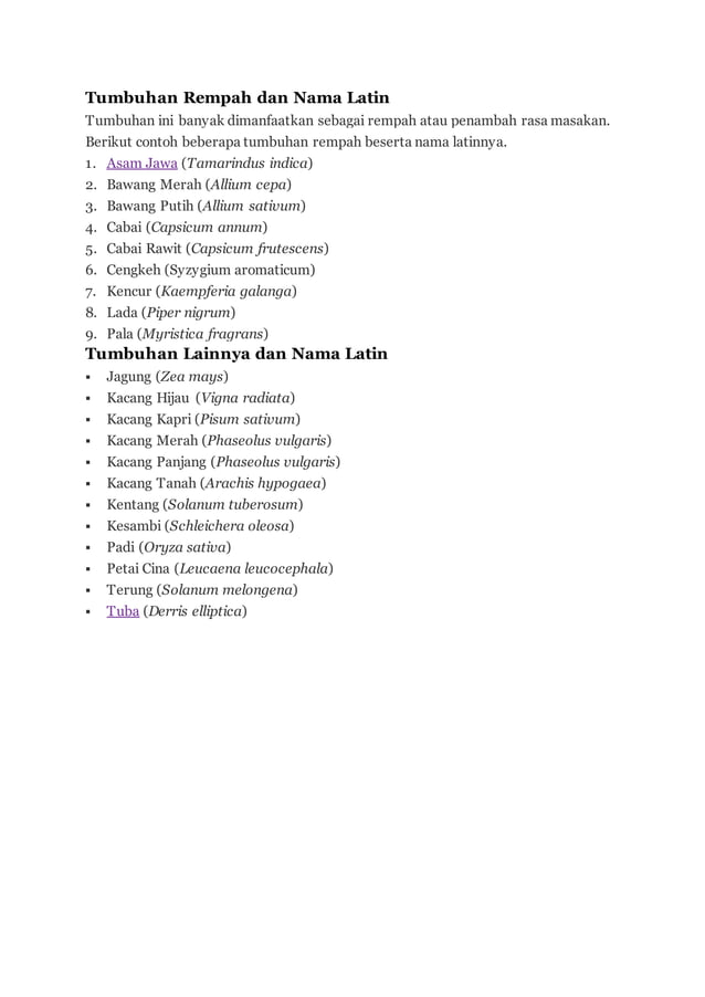 Nama tanaman hias atau bunga dan nama latin | PDF