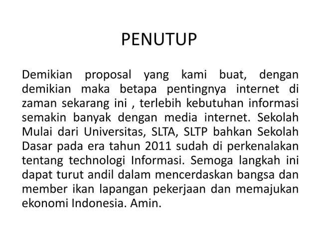 Proposal Usaha Warnet | PPTX