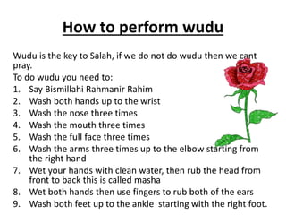 How to perform Wudu & More | PPTX