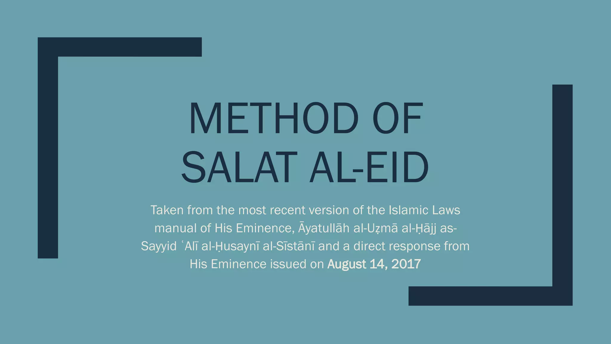 Method of Performing Salat al-Eid | PPT