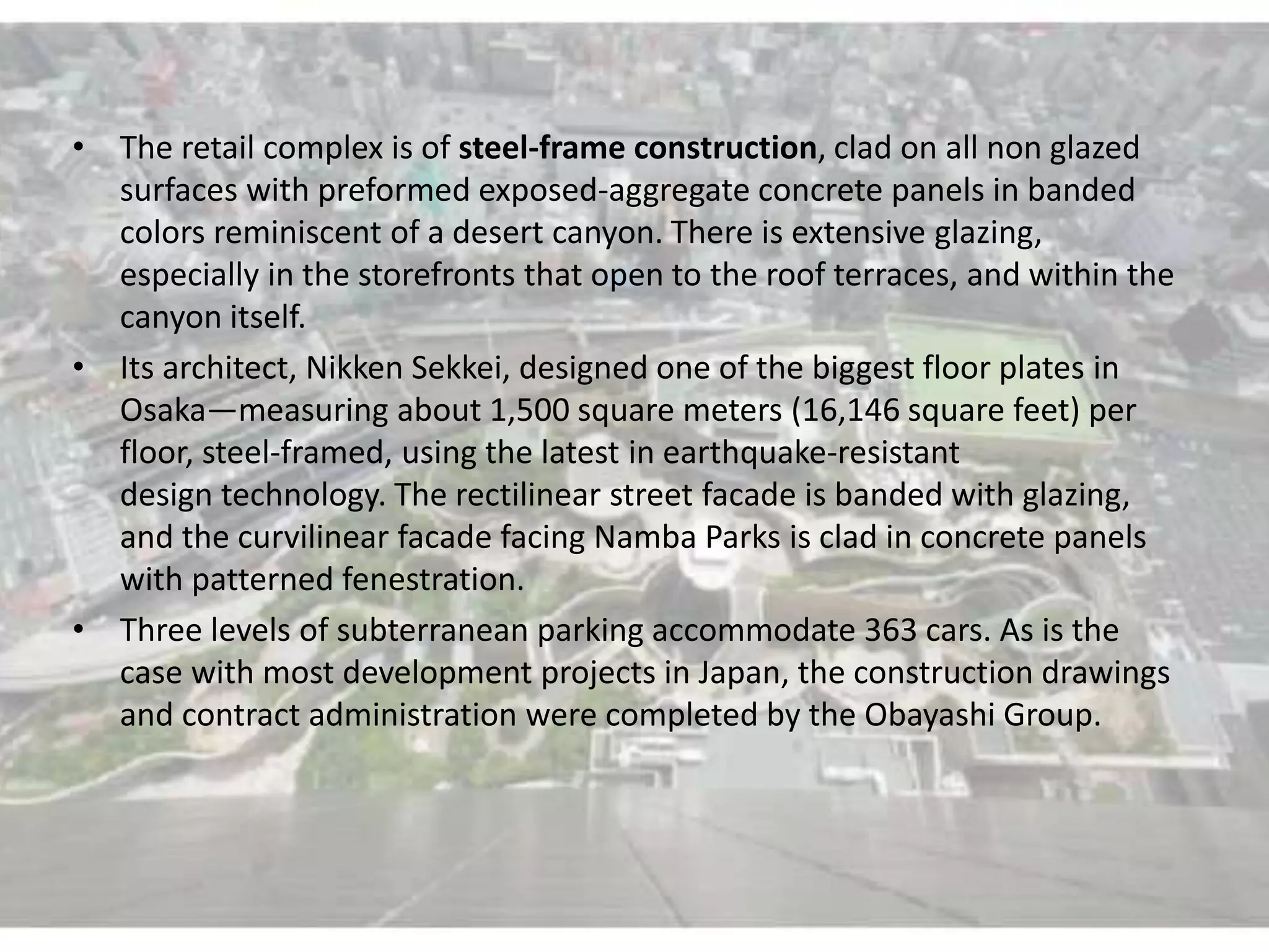 Namba parks, Osaka, Japan | PPTX