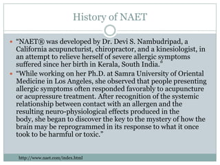 Nambudripad’s allergy elimination technique (naet) | PPTX | Allergies ...