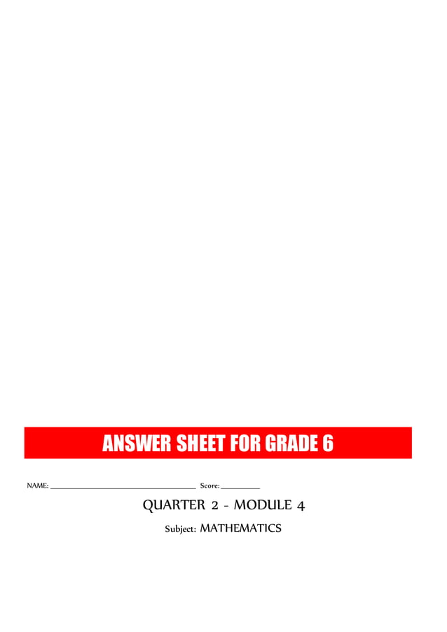 answer sheets | DOCX | Educational Assessment | Education