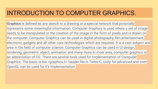 topic_- introduction of computer graphics. | PPT