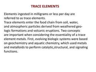 nickel in food trace element absorption transport and storage | PPTX
