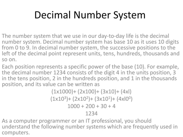 Number System in CoMpUtEr | PPTX