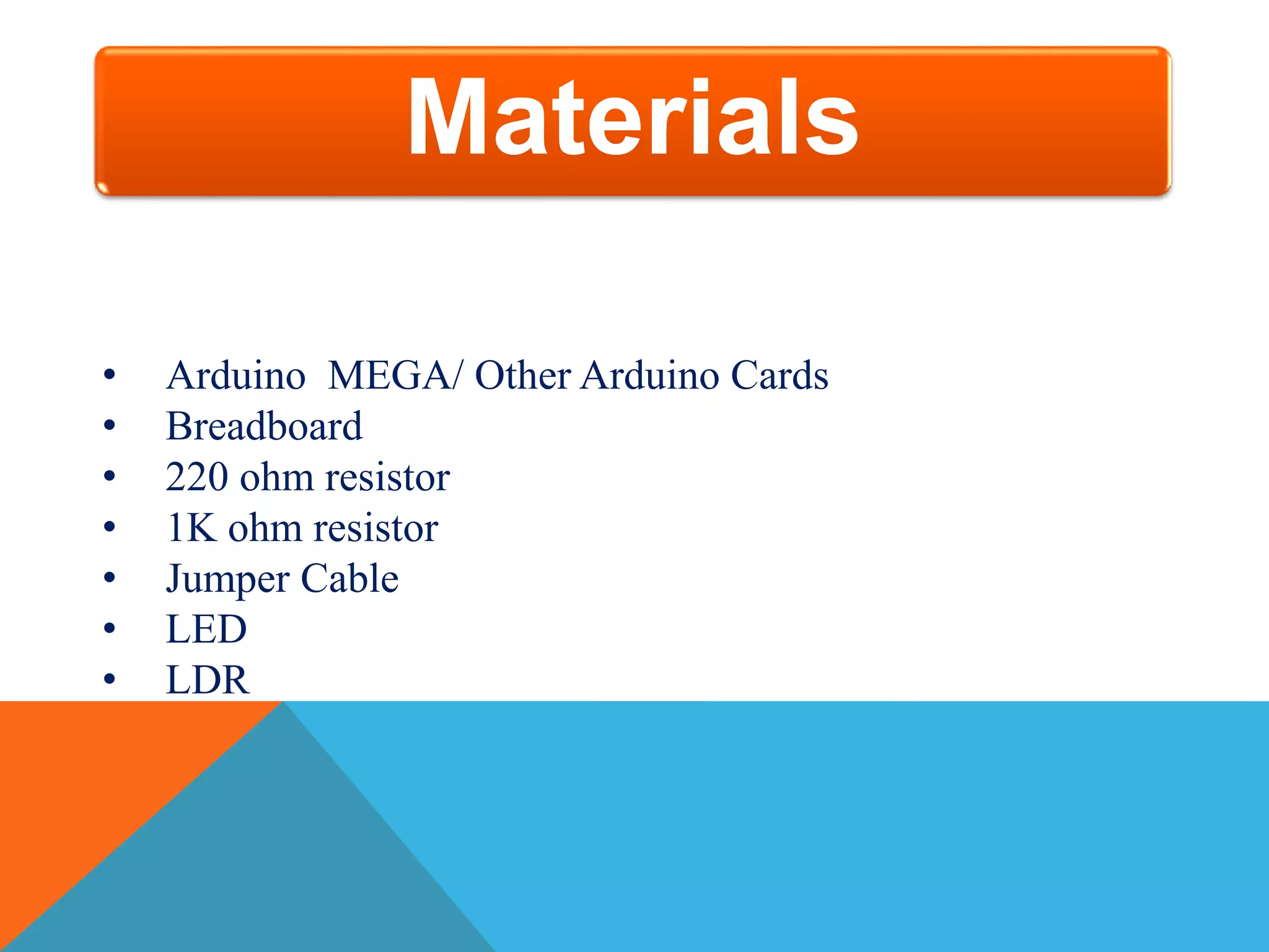 photoresistor or photocell with ardunio pptx | PPTX