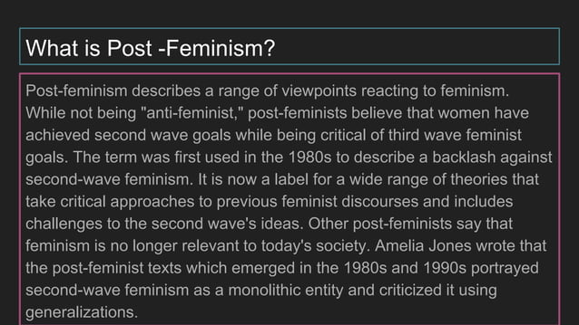 Feminism and Post- feminism | PPT