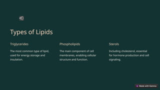 lipids: the essential micronutrients in biology | PPTX