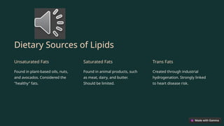 lipids: the essential micronutrients in biology | PPTX