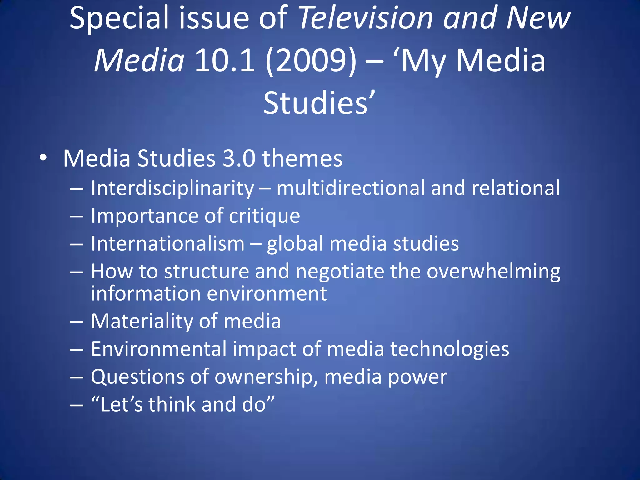 Media Studies 1, 2, 3 | PPTX | Genres
