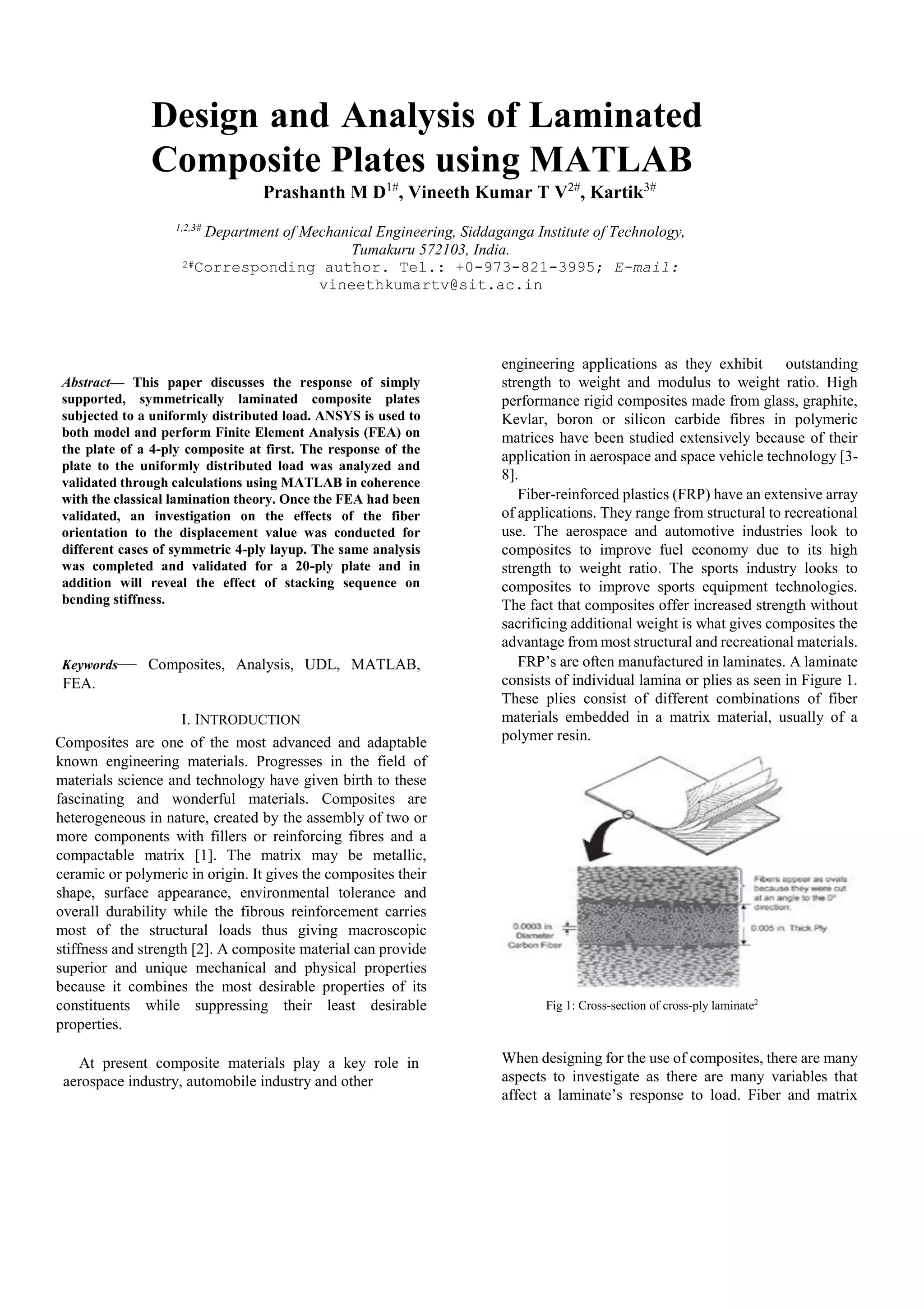 Design and analysis of laminated composite plates using MATLAB | PDF
