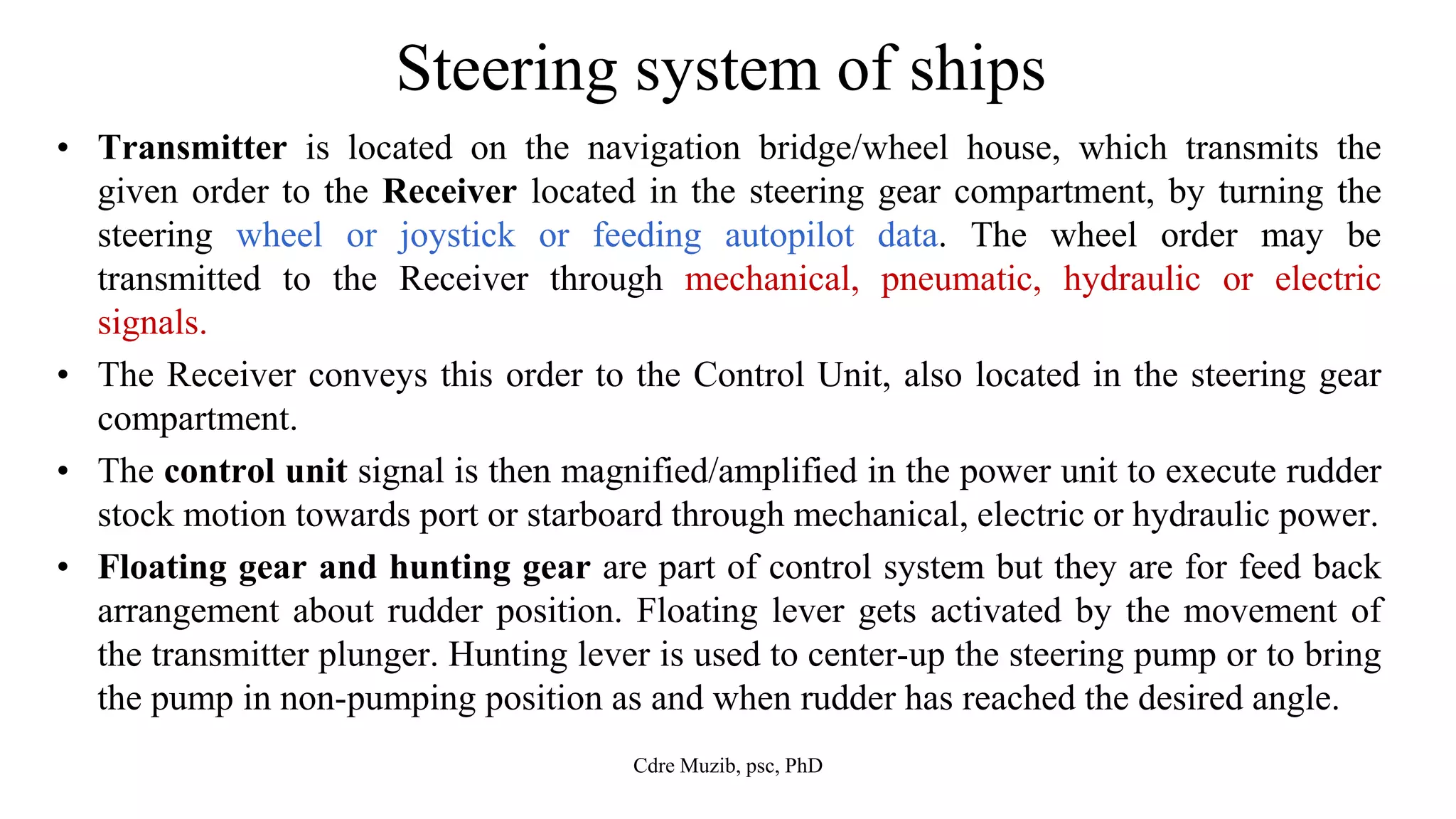 Name 409 marine engineering ii steering system | PDF