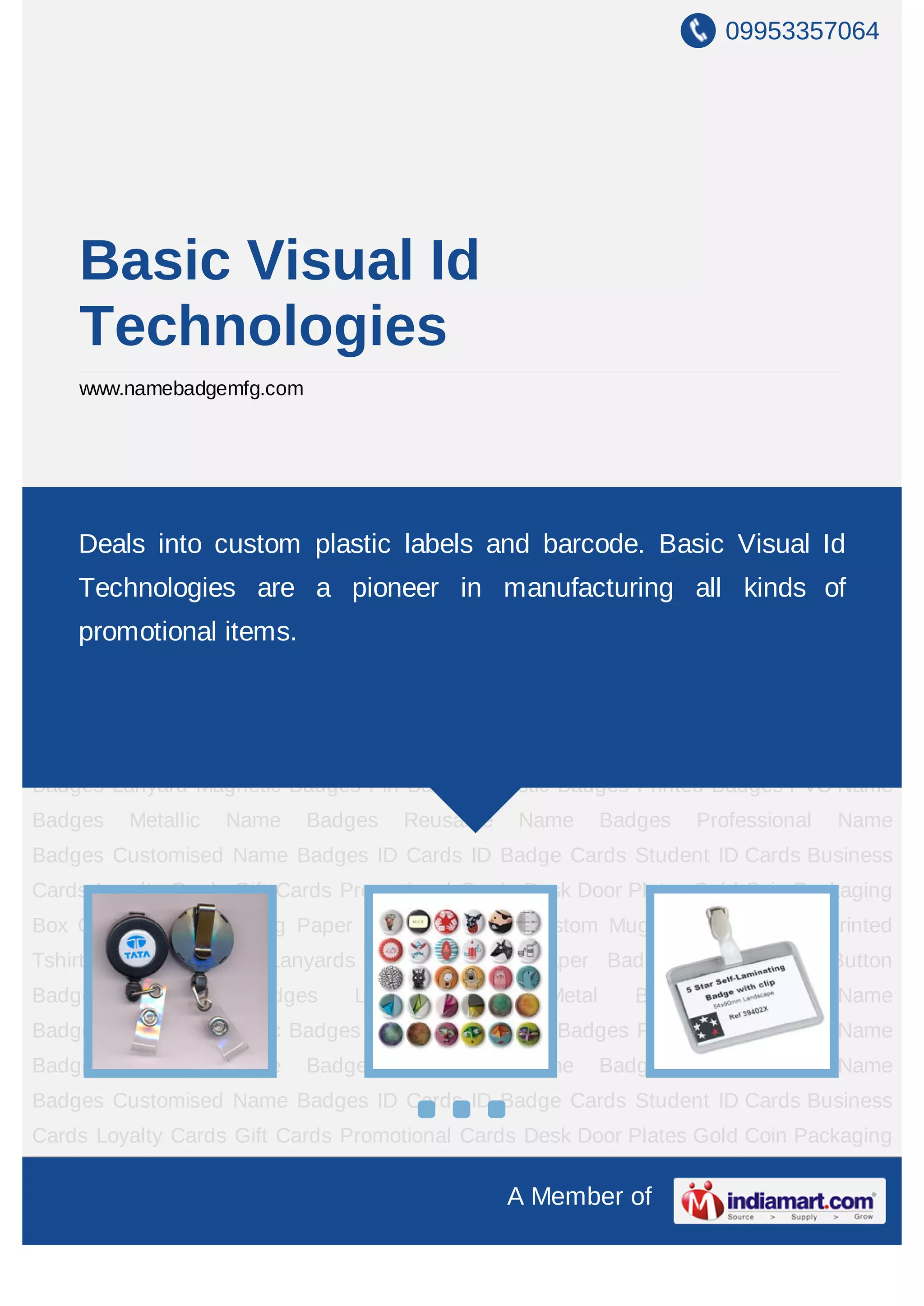 Basic Visual Id Technologies, Mumbai, Promotional Items | PDF