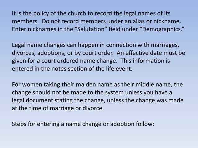 Tutorial - Name Change | PPT