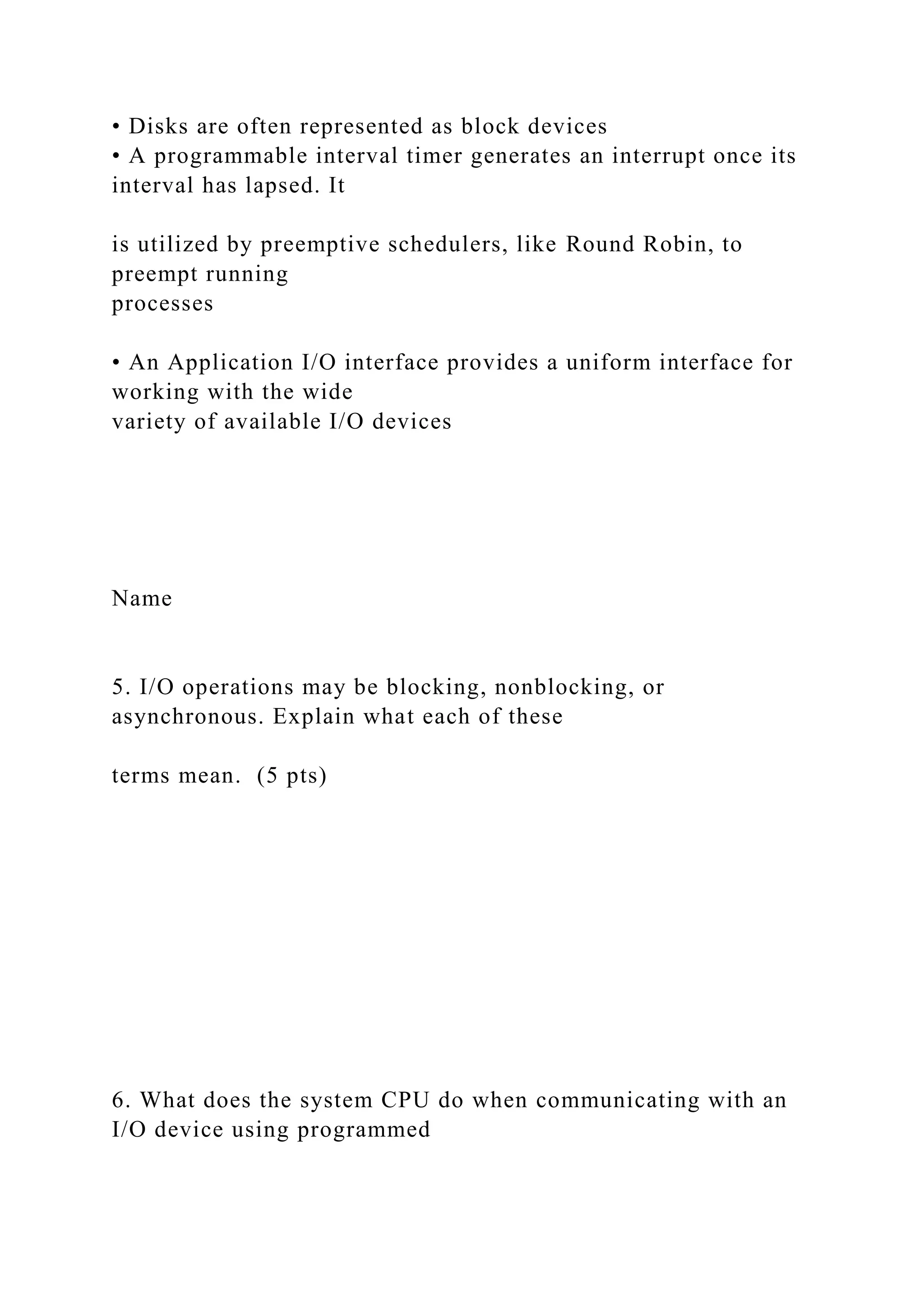 Name CPSC-351 Sample Final Exam Name .docx