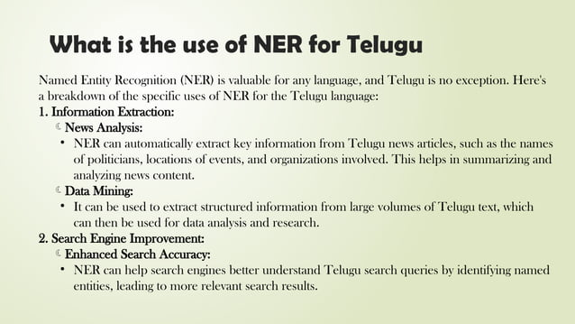 Named Entity Recognition (NER) for Telugu.pptx