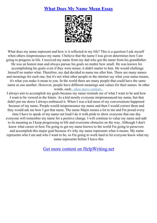 Name Essays Examples | PDF